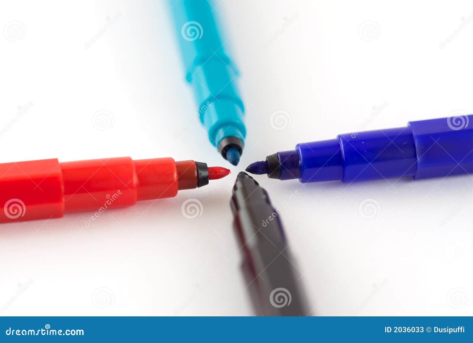 Several colored felt tips stock image. Image of office - 2036033