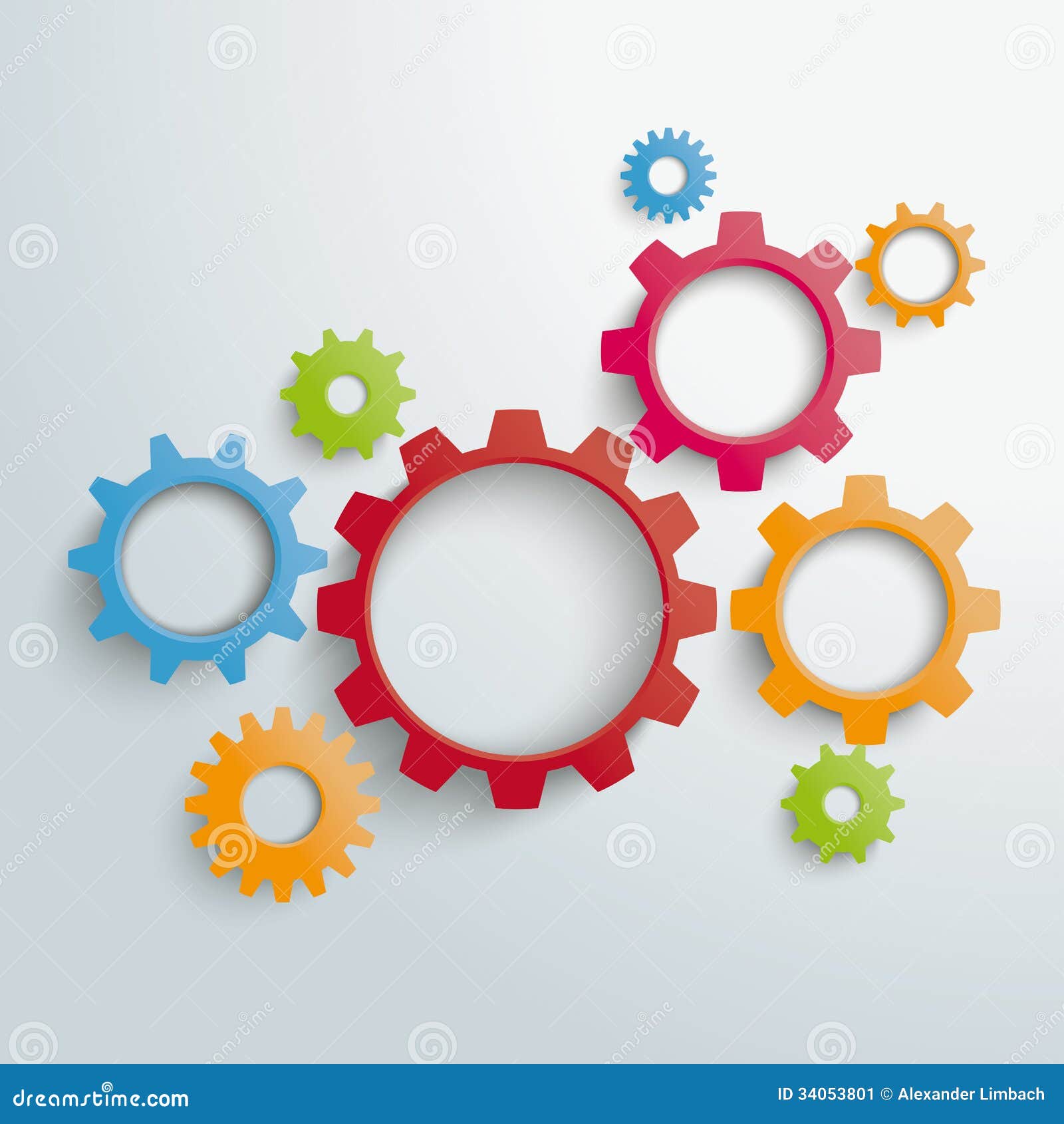 Colored Gears, Concept Teamwork, Staff, Partnership Cartoon Vector ...