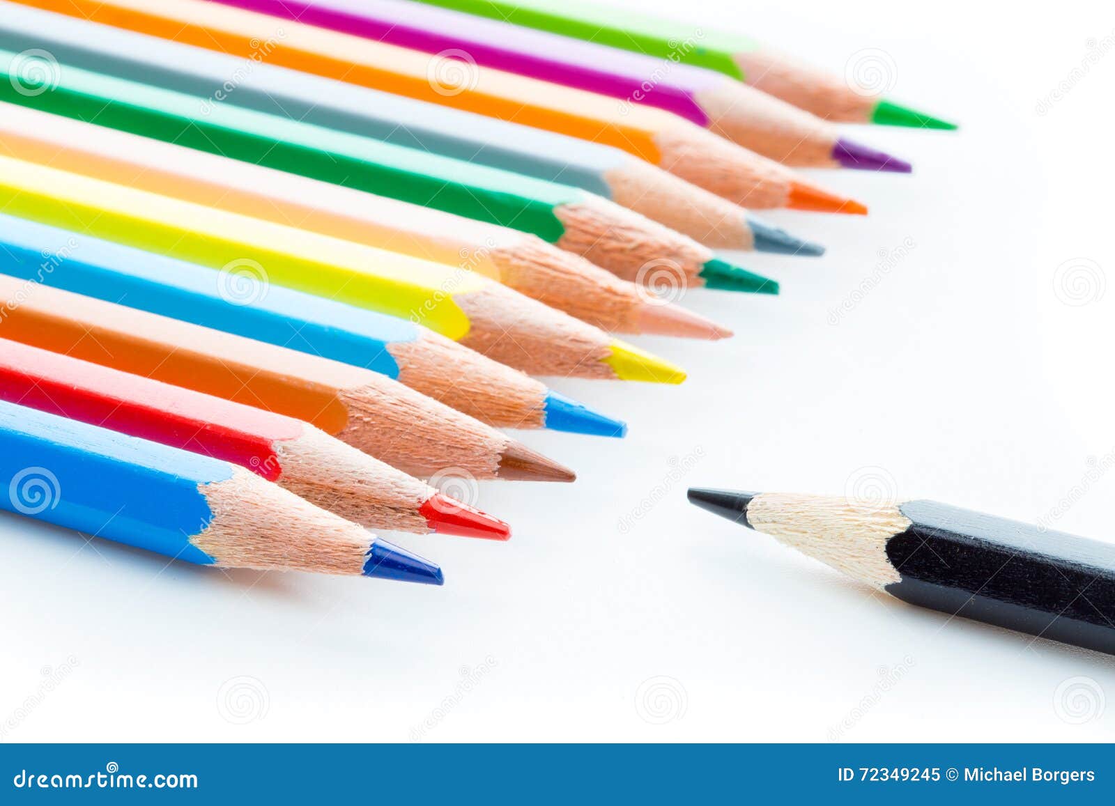 Several Colored Pencils in a Row Stock Image - Image of group, yellow ...