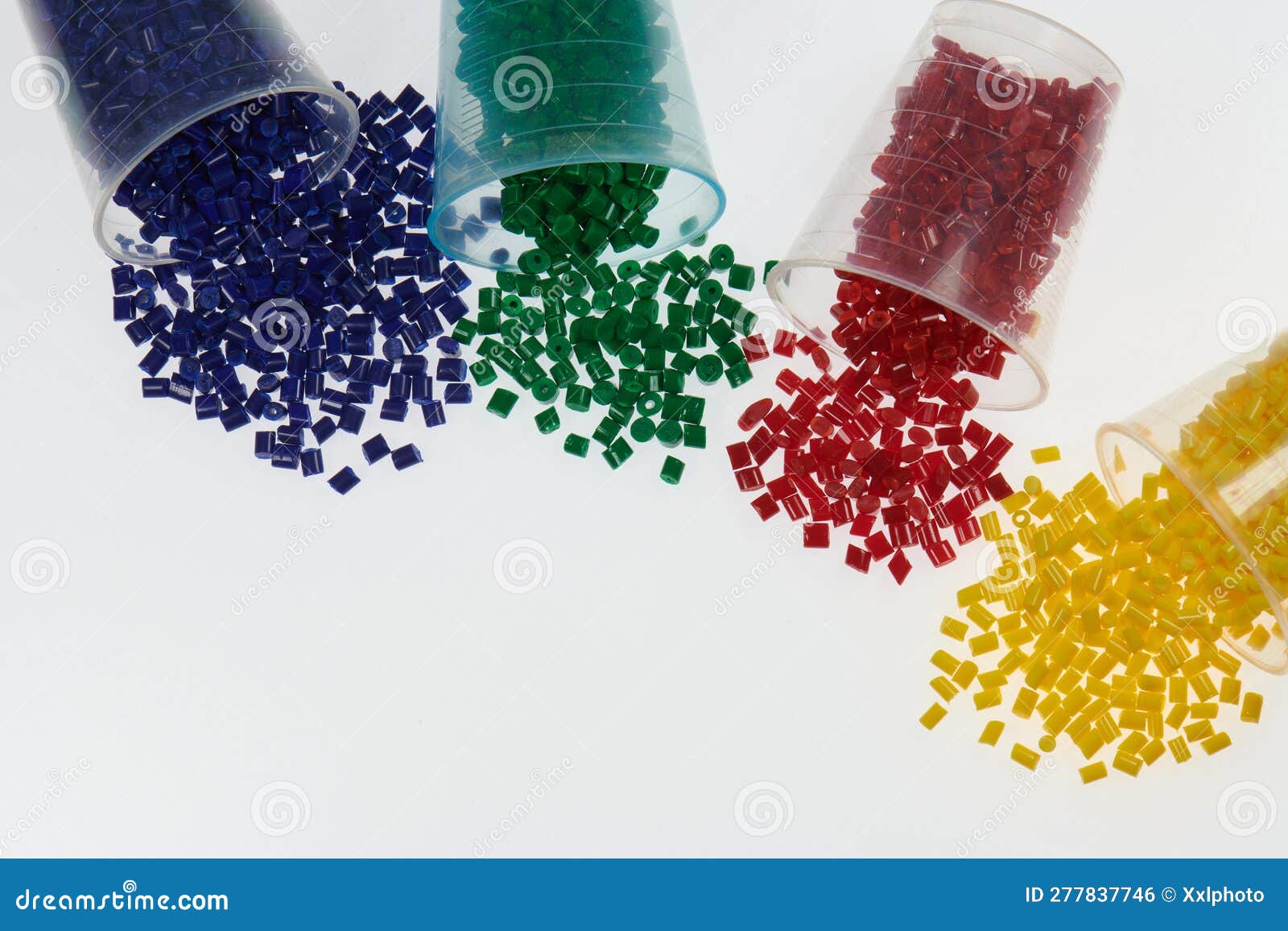 Several Colored Plastic Granulate Resins Laboratory Stock Photo - Image ...