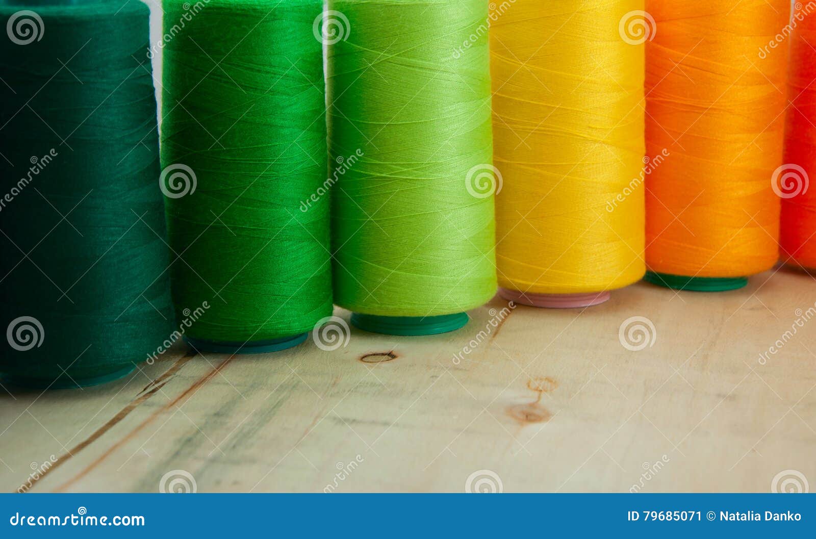 Several of Colored Spools of Thread for Sewing and Embroidery Stock ...