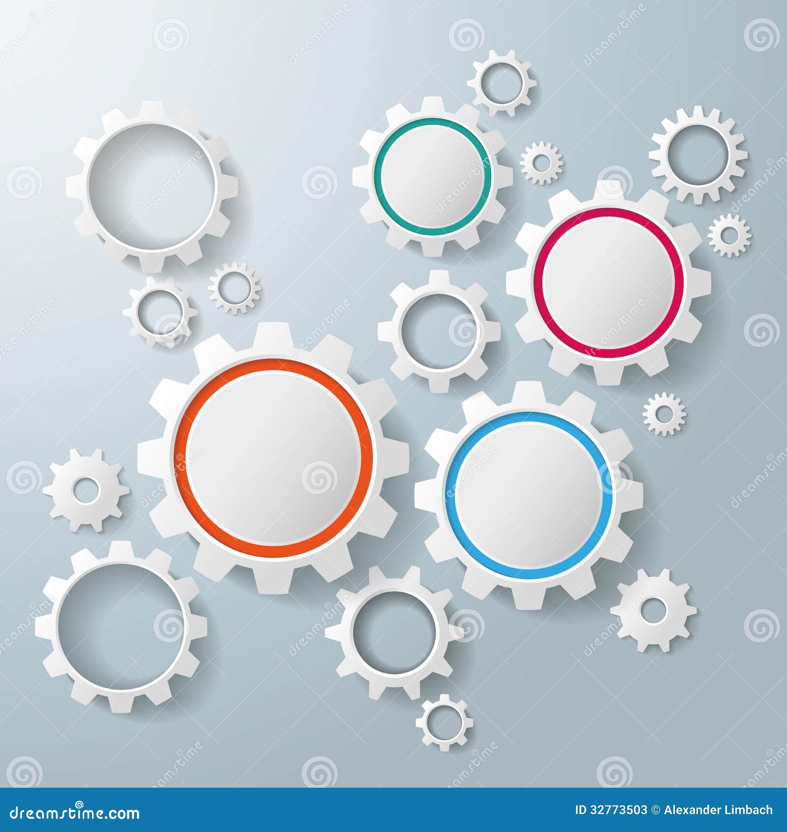 Several Colored and White Gears Infographic Stock Vector - Illustration ...