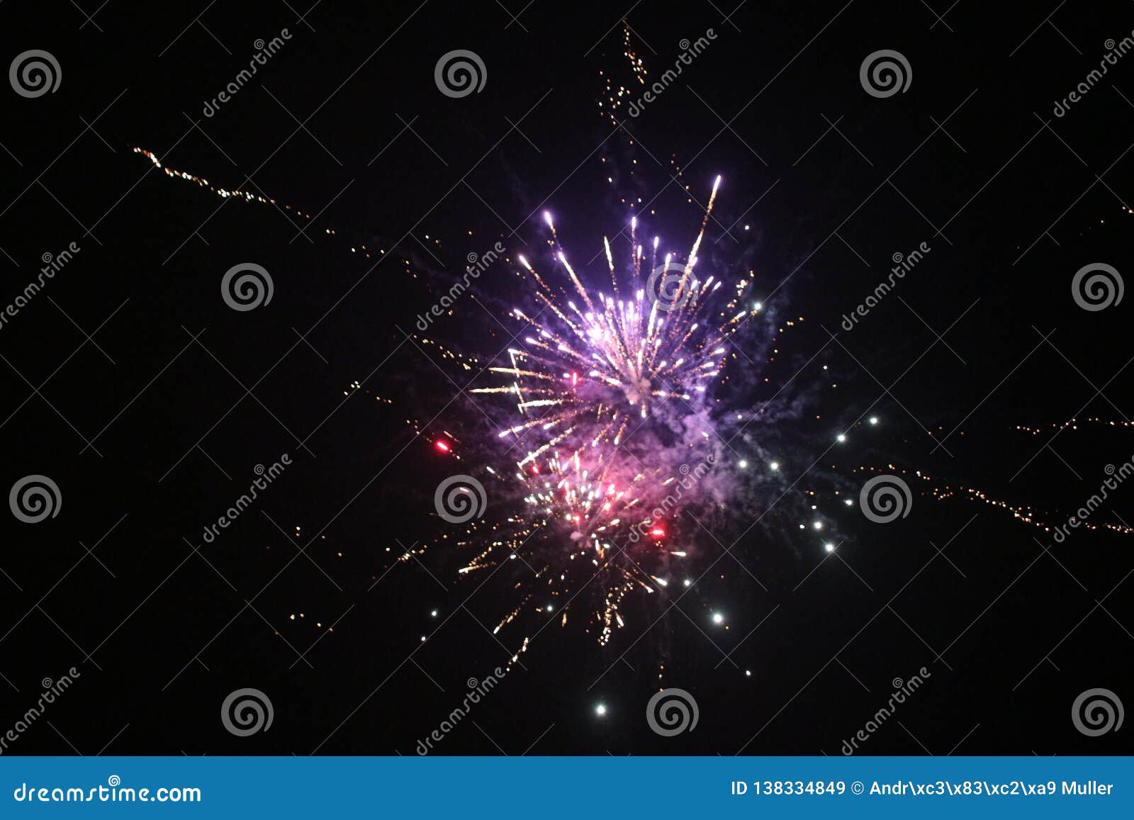 Several Colors of Firework Exploding in the Sky in Nieuwerkerk Aan Den ...