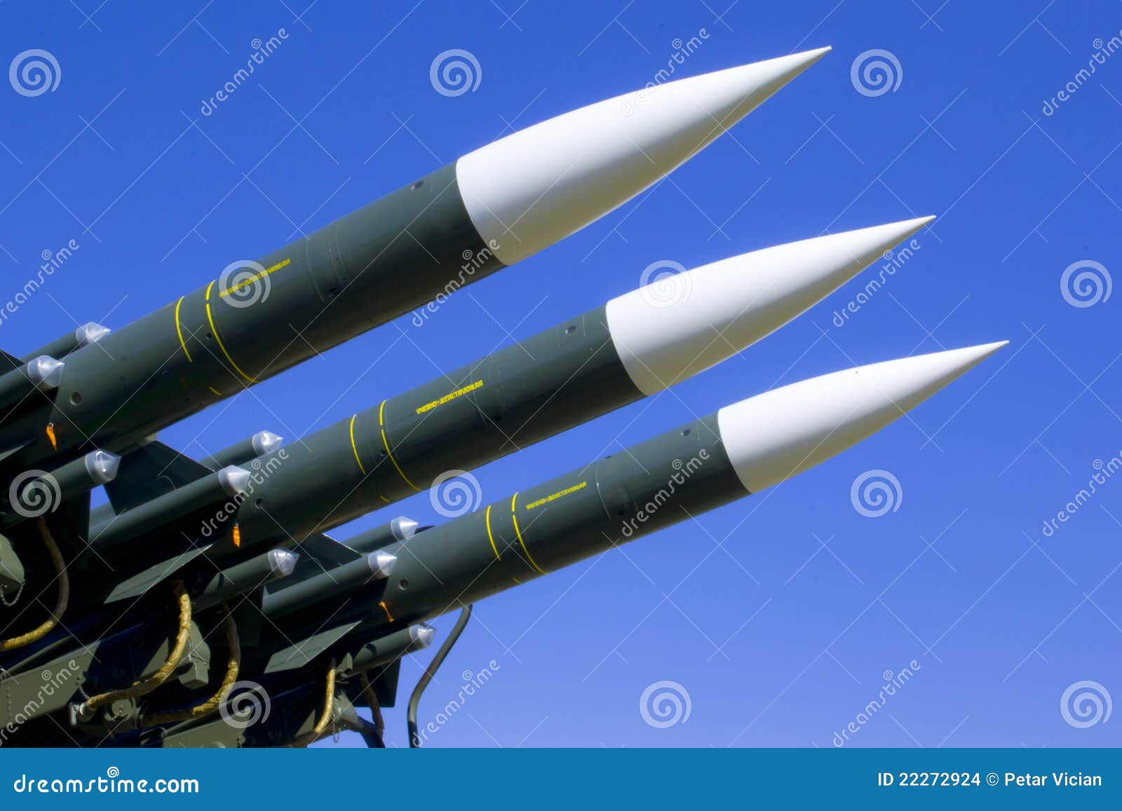 Several Combat Missiles Isolated On A White Background. Missile Weapons ...