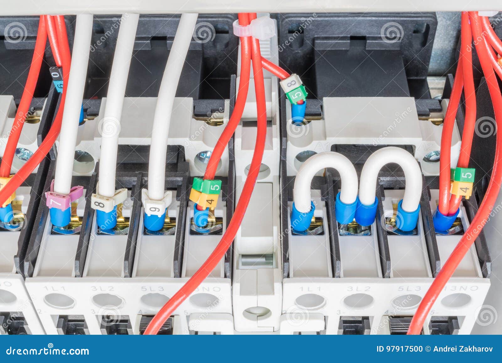 Several Contactors are Mounted on Mounting Panel. Stock Photo - Image ...
