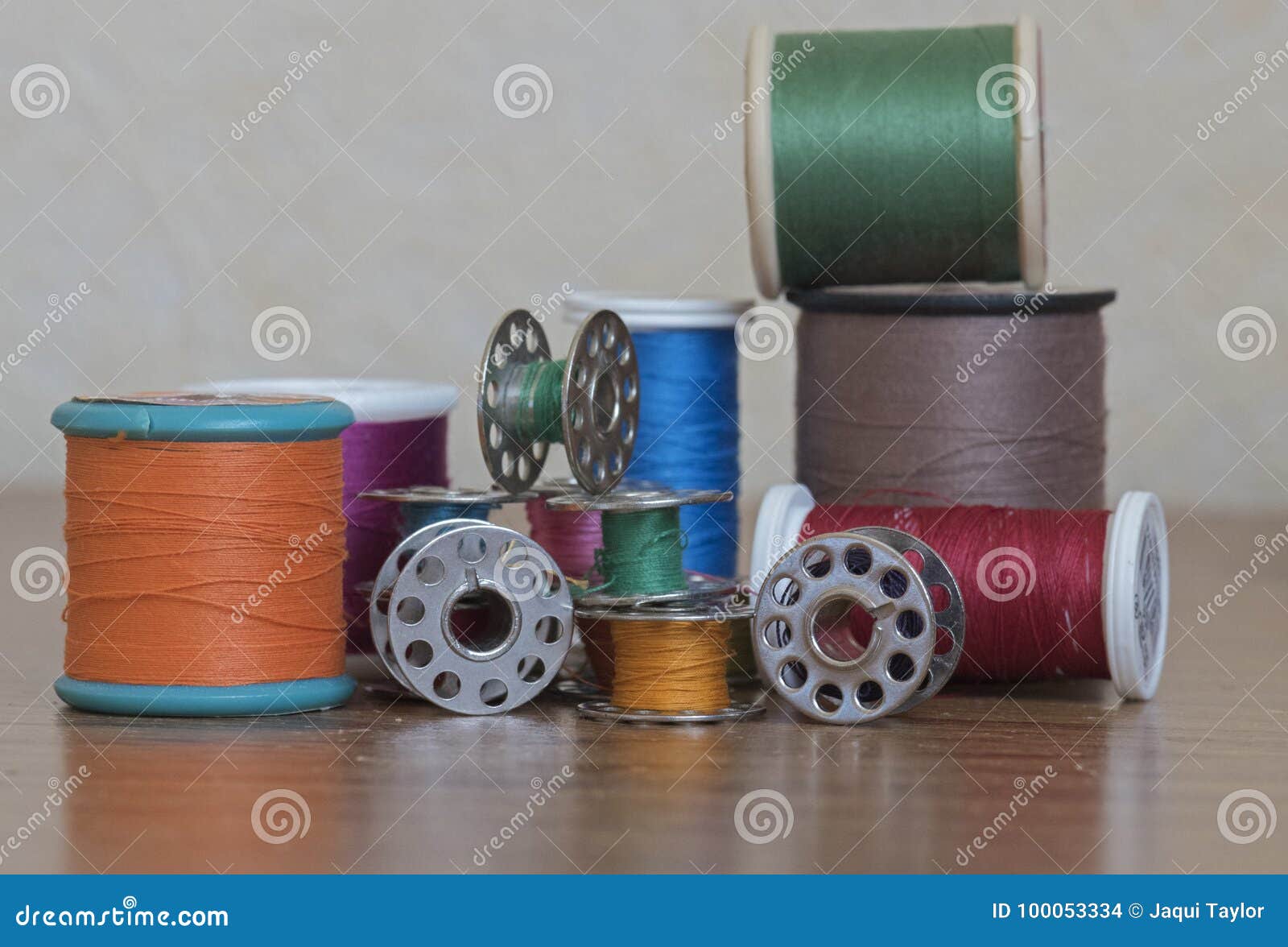Several Cotton Reels and Spools Stock Photo - Image of stitching, spool ...