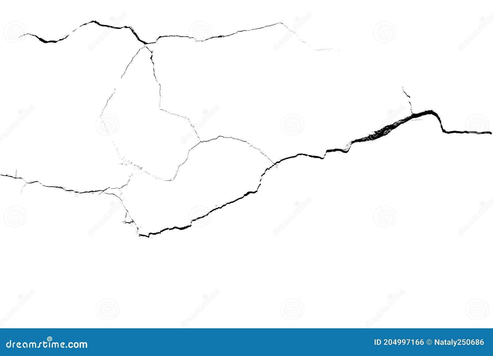 Several Cracks Pattern for Making Brush Hotizontal Lines Isolated on ...