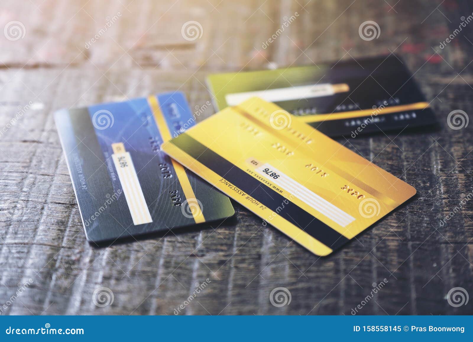 Several Credit Cards on the Table Stock Image - Image of cardholder ...