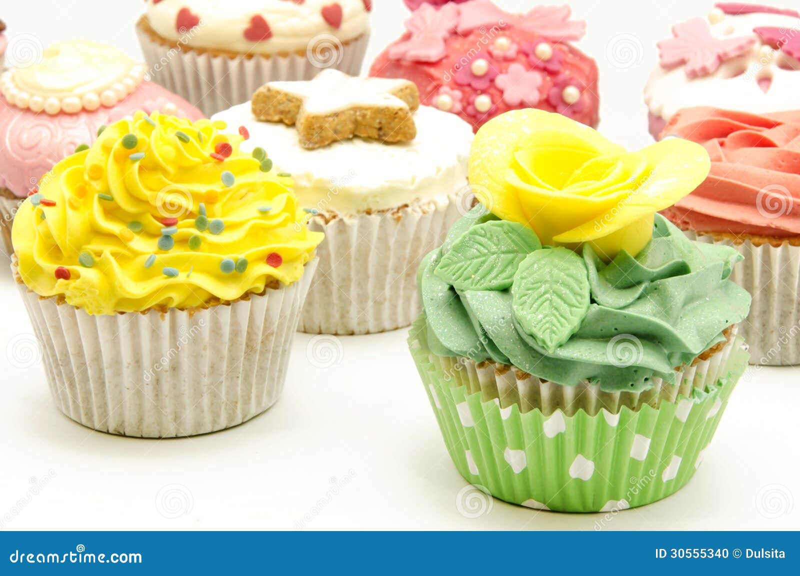 Several cupcakes stock photo. Image of cake, birthday - 30555340