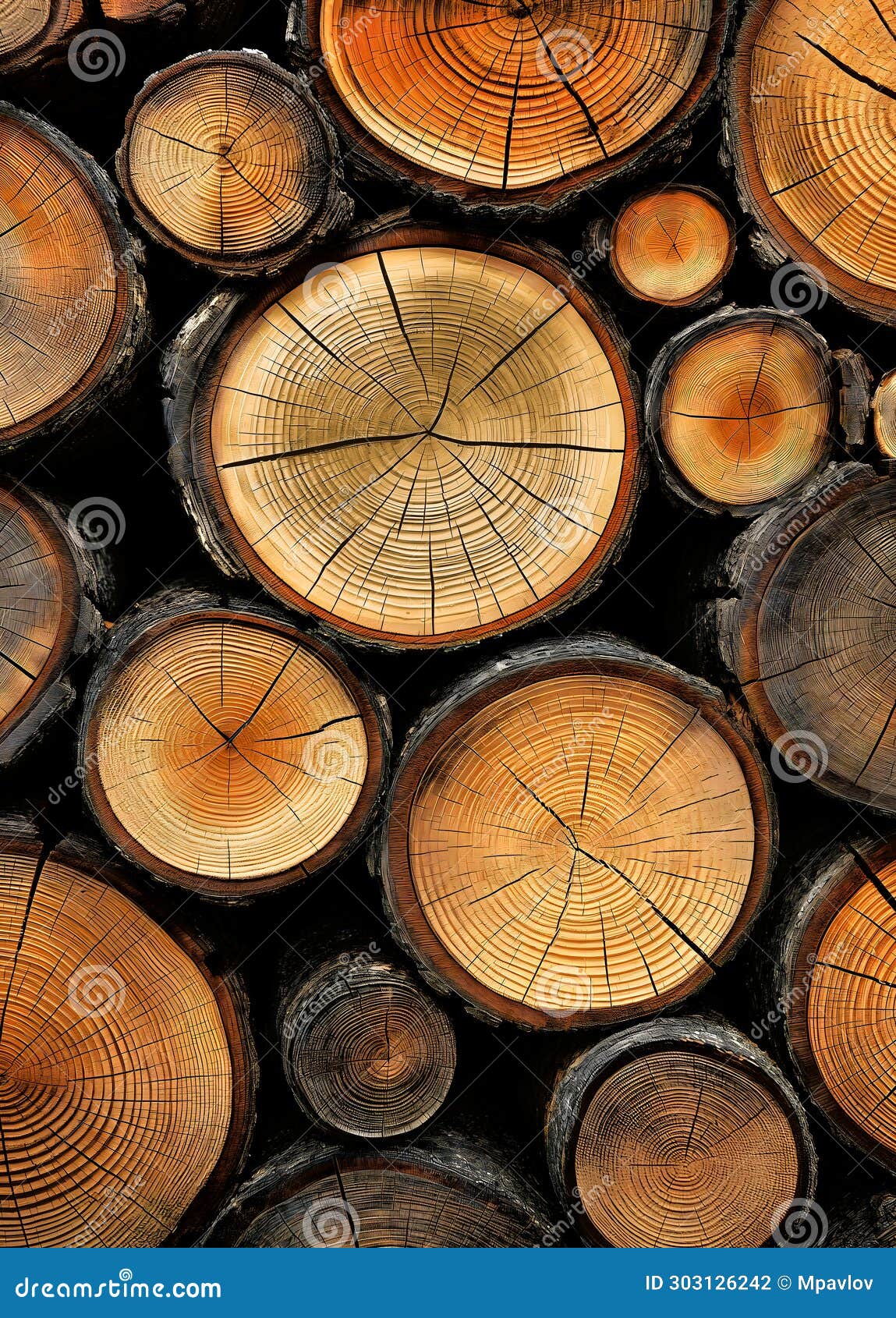 Several Cut Trees in Section, Stumps, Logs Stock Illustration ...