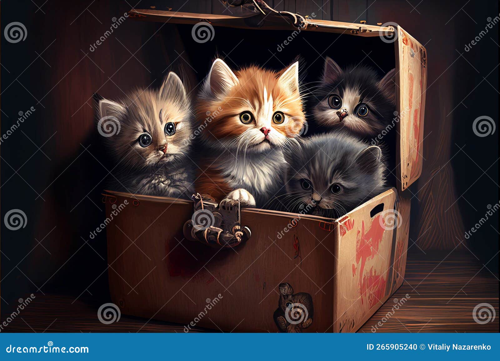 Cute Kittens In A Box