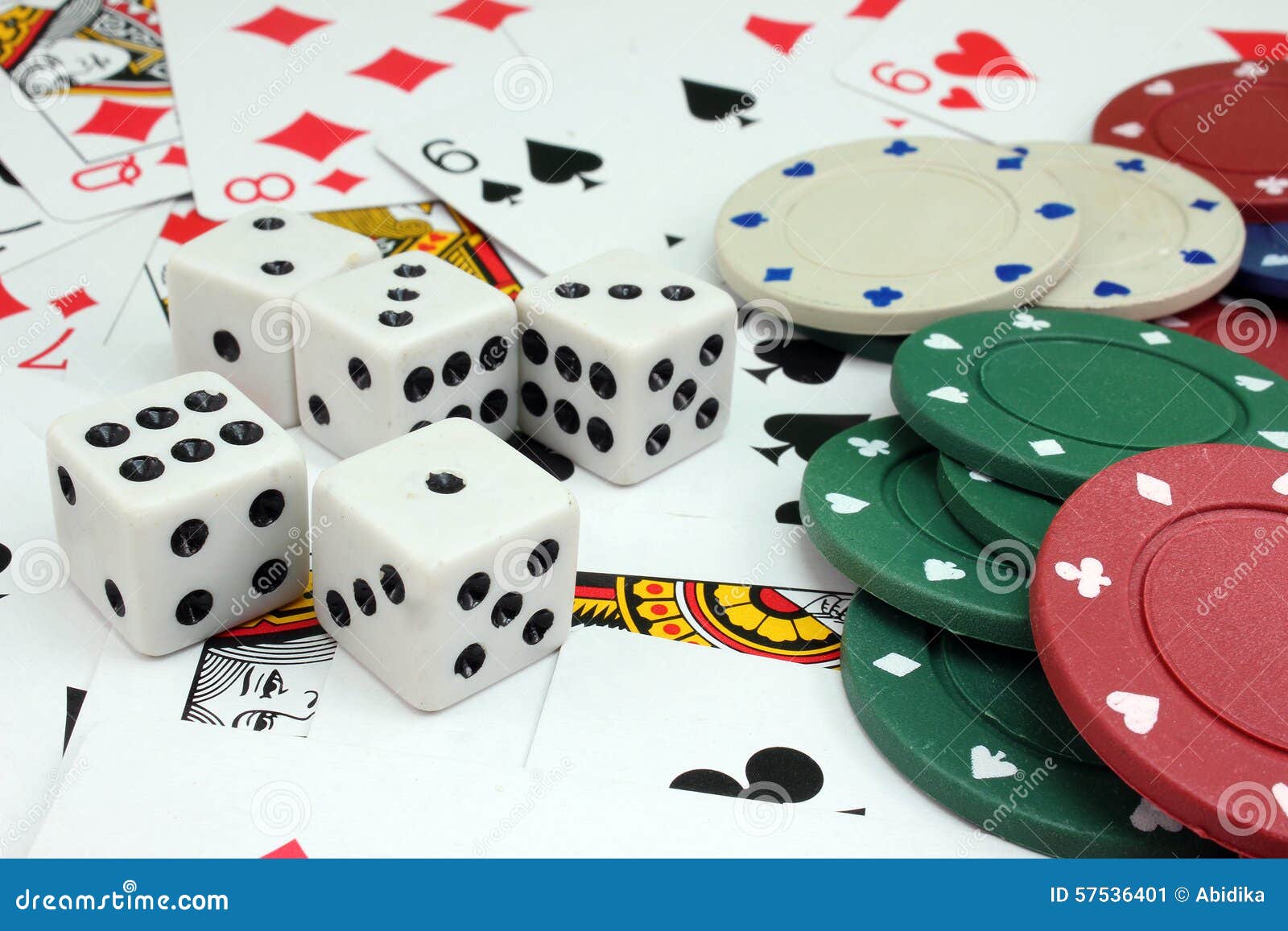 Several dice and chips stock image. Image of chip, leisure - 57536401