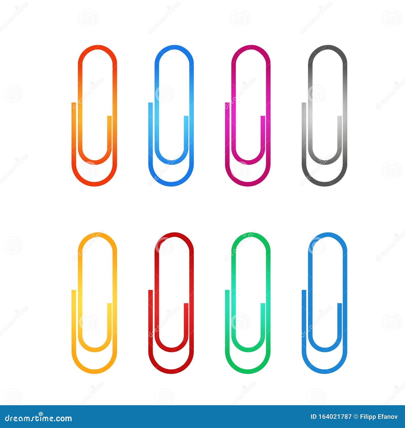 Several Different Colored Clips. Stationery Stock Illustration ...