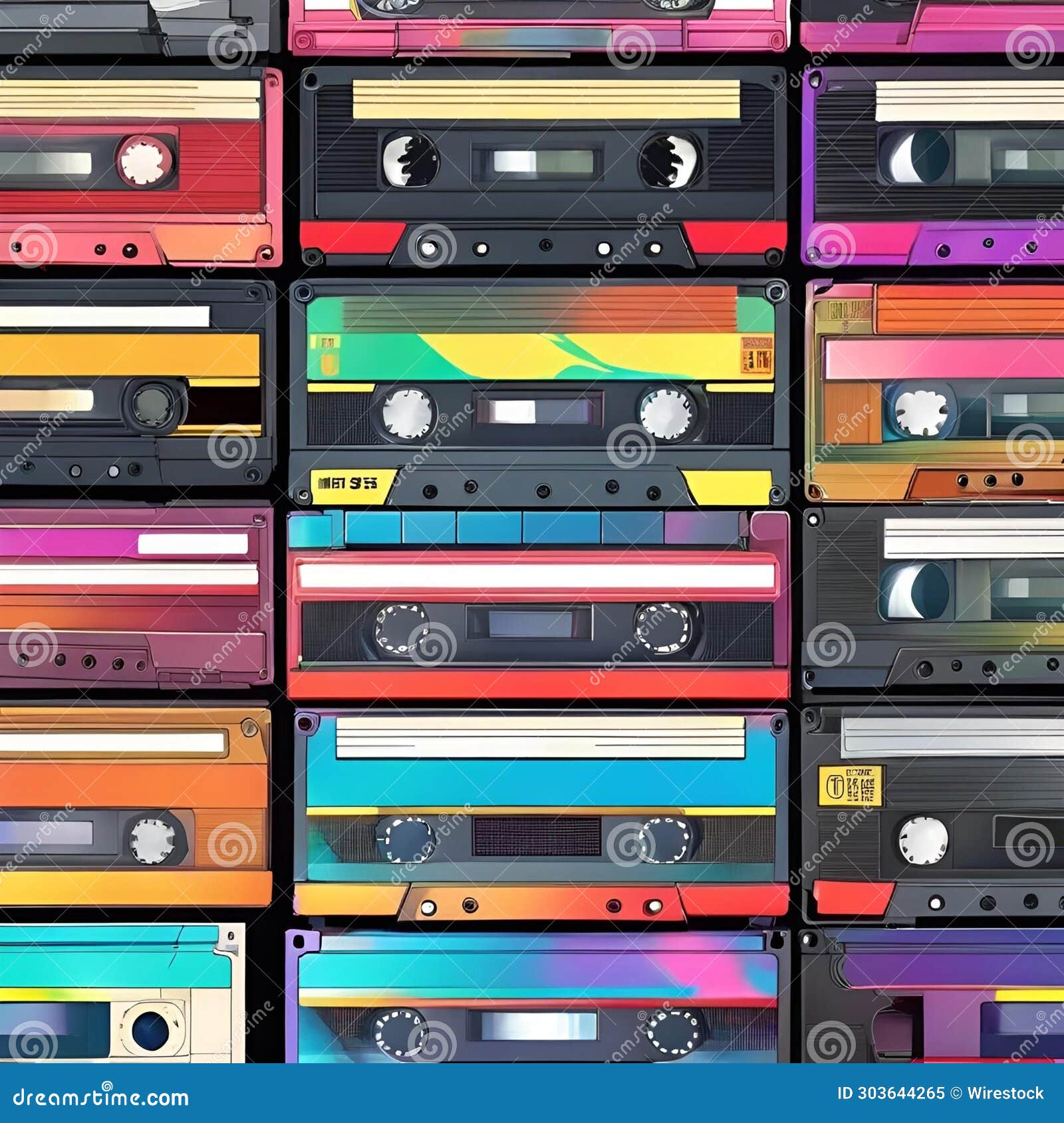 Several Different Colored Tape Tapes Piled Together on Display in a Row ...