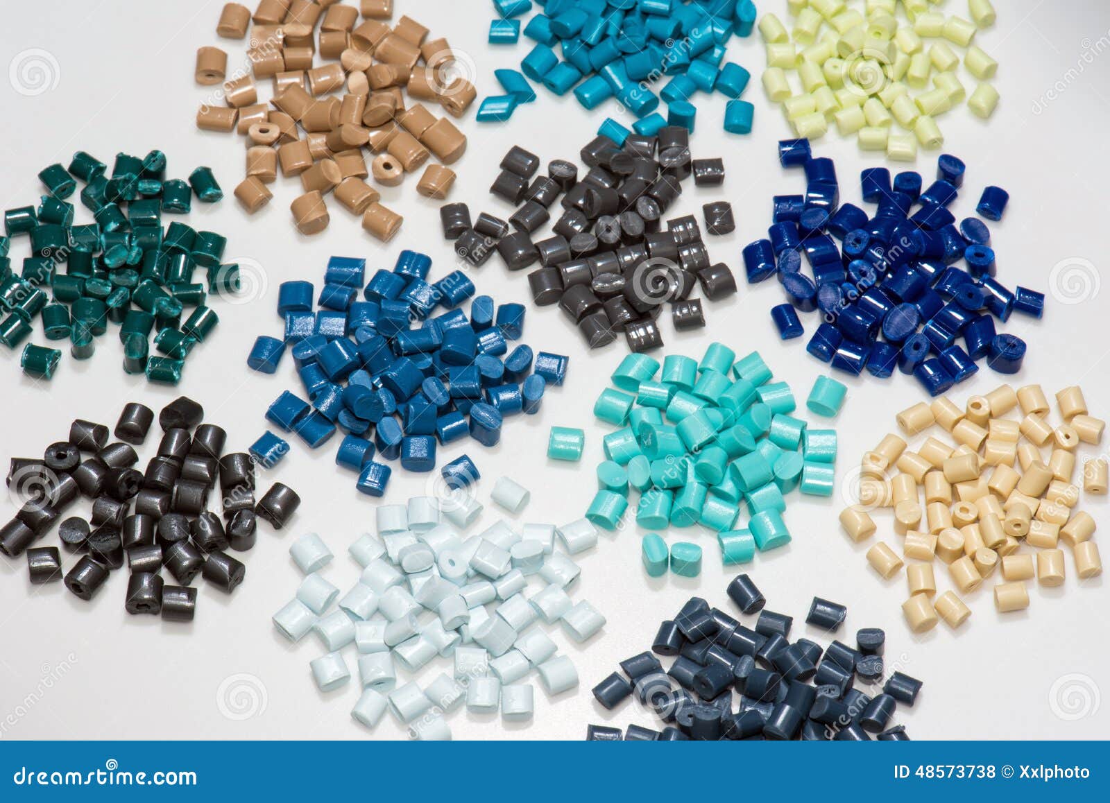 Several Different Dyed Polymer Pellets Stock Photo - Image of dyed ...
