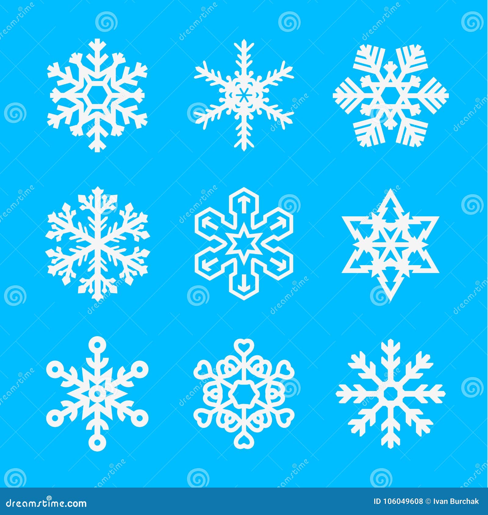 Several Different Types of Snowflakes. Snowflakes Stock Vector ...