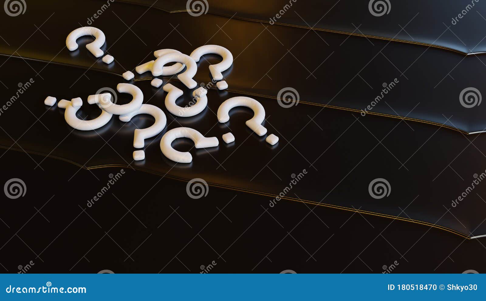 Several Question Marks Represent The Questioning Of An Audience. 3D ...
