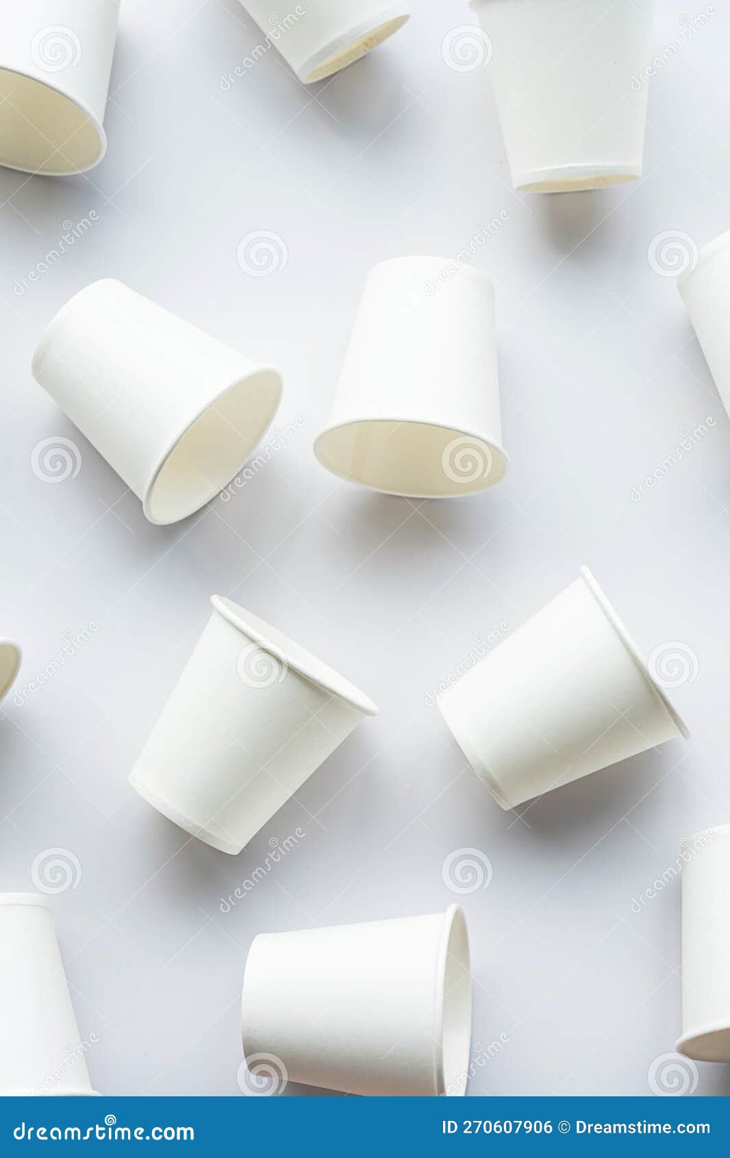 Several Disposable White Paper Cups. Mock Up To Go Coffee Cups with ...