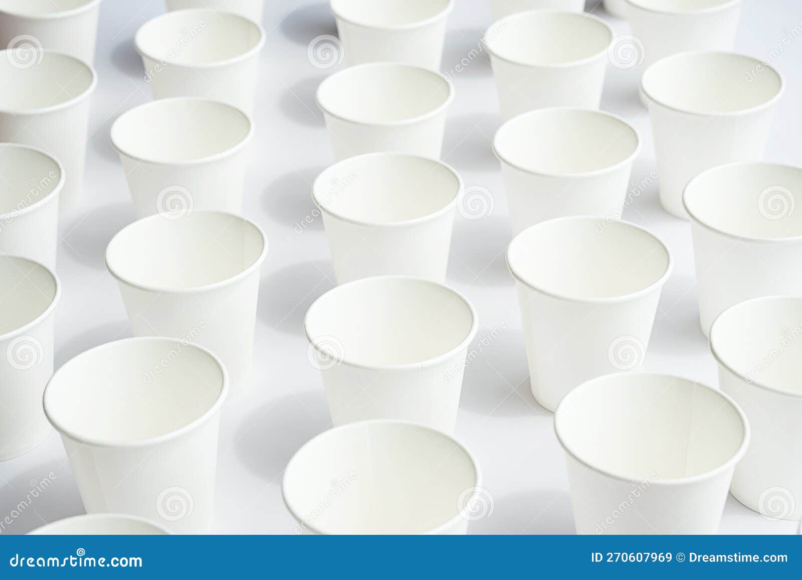 Several Disposable White Paper Cups. Mock Up To Go Coffee Cups with ...