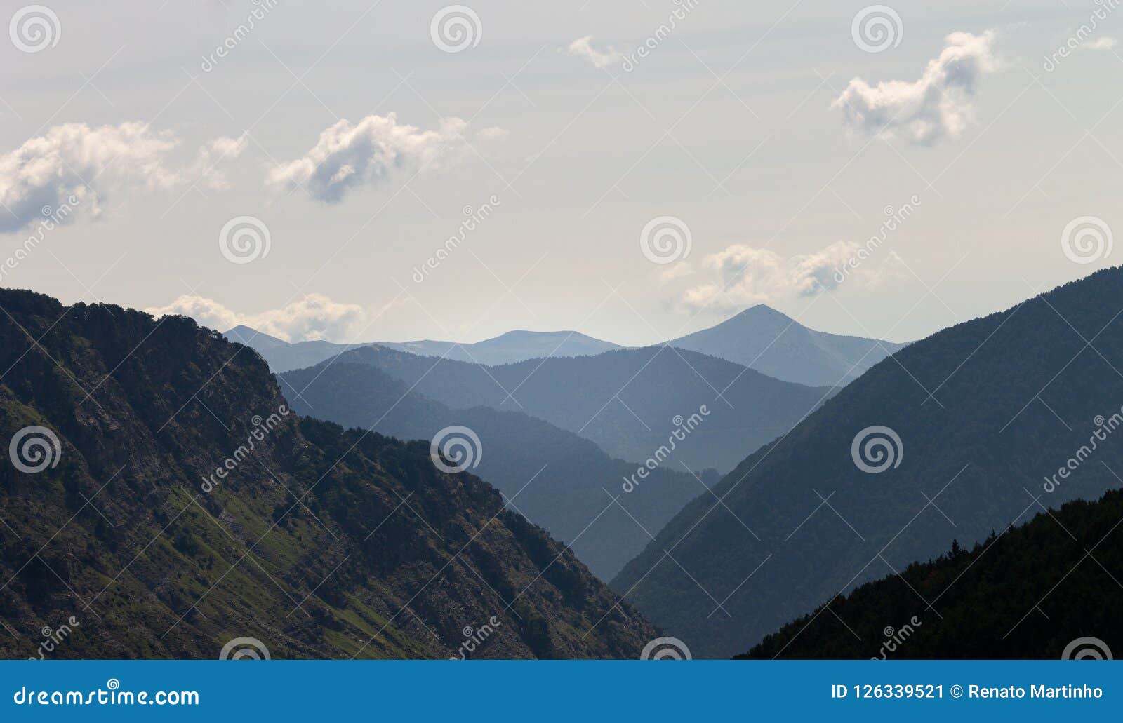 Distant Mountain Peaks in the Horizon Stock Image - Image of land, blue ...