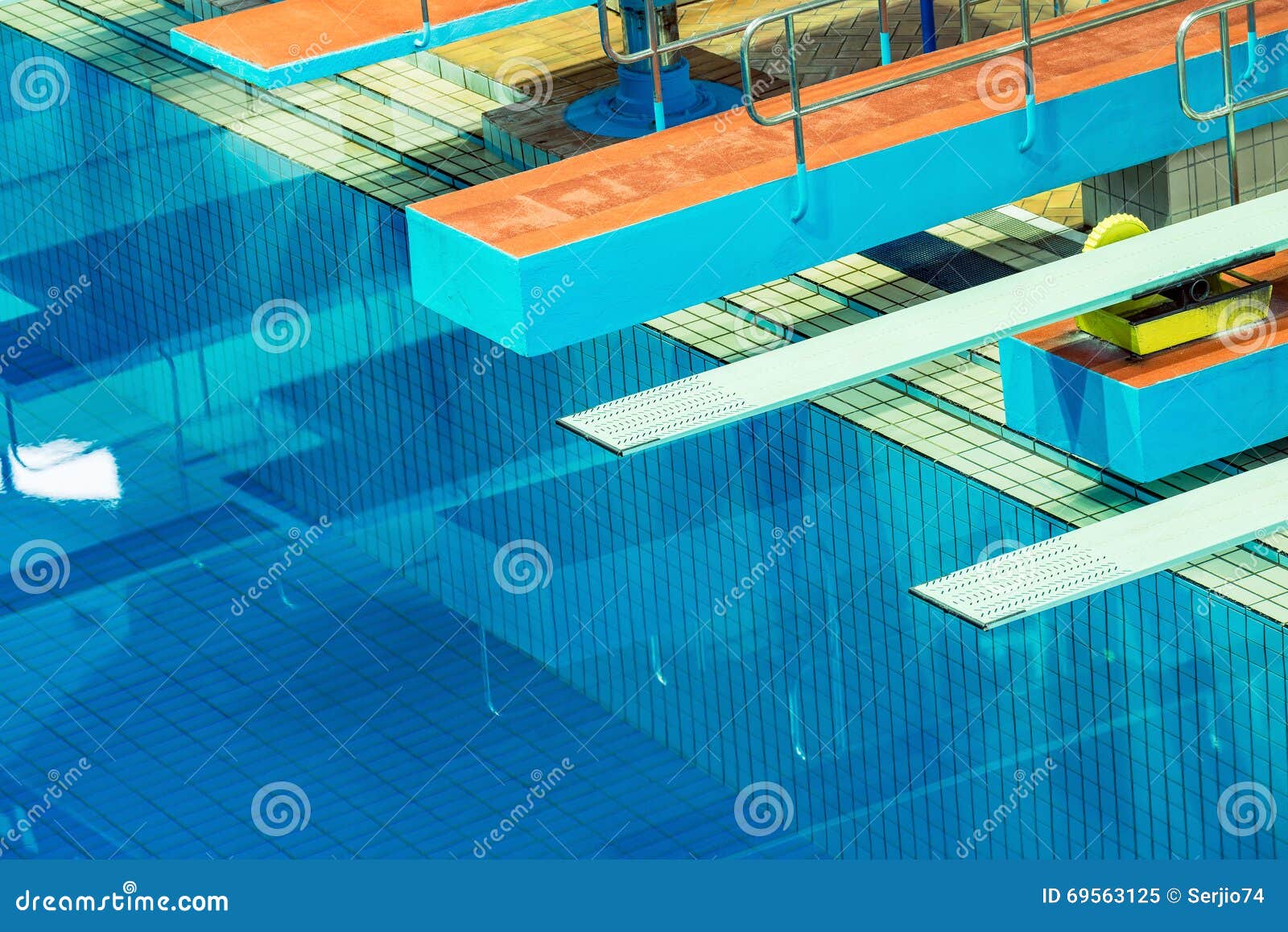 Several diving boards. stock image. Image of clear, high - 69563125