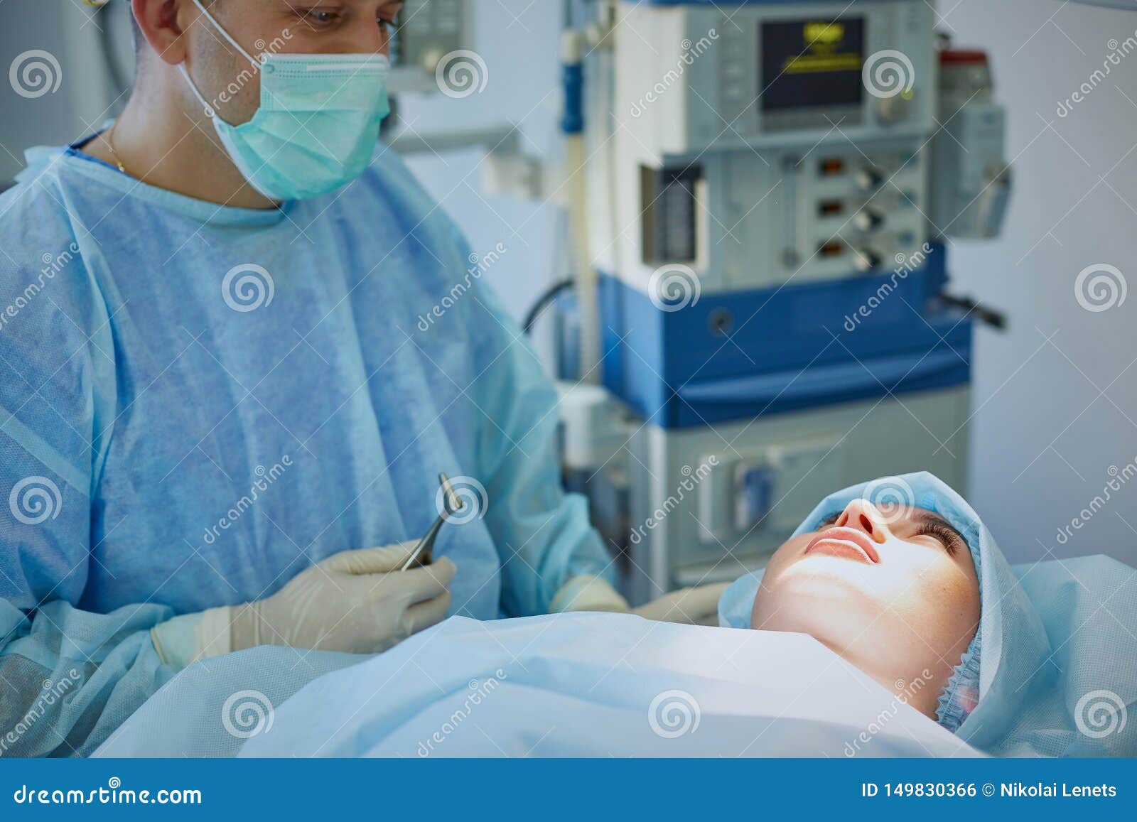 Several Doctors Surrounding Patient on Operation Table during T Stock ...