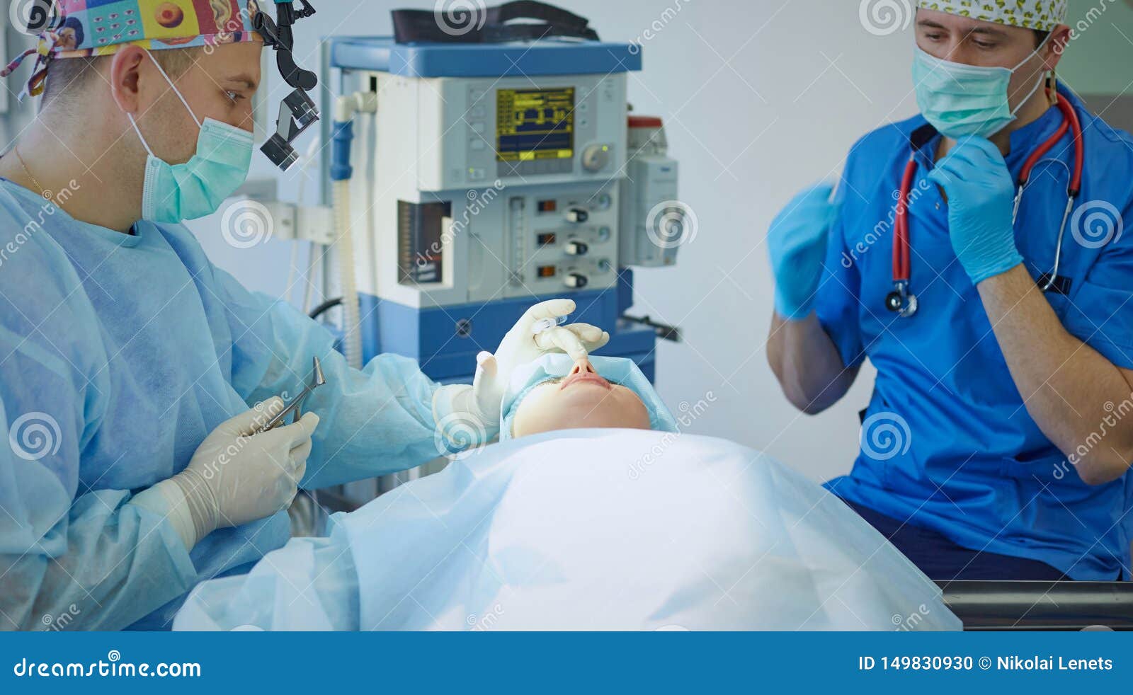Several Doctors Surrounding Patient on Operation Table during T Stock ...