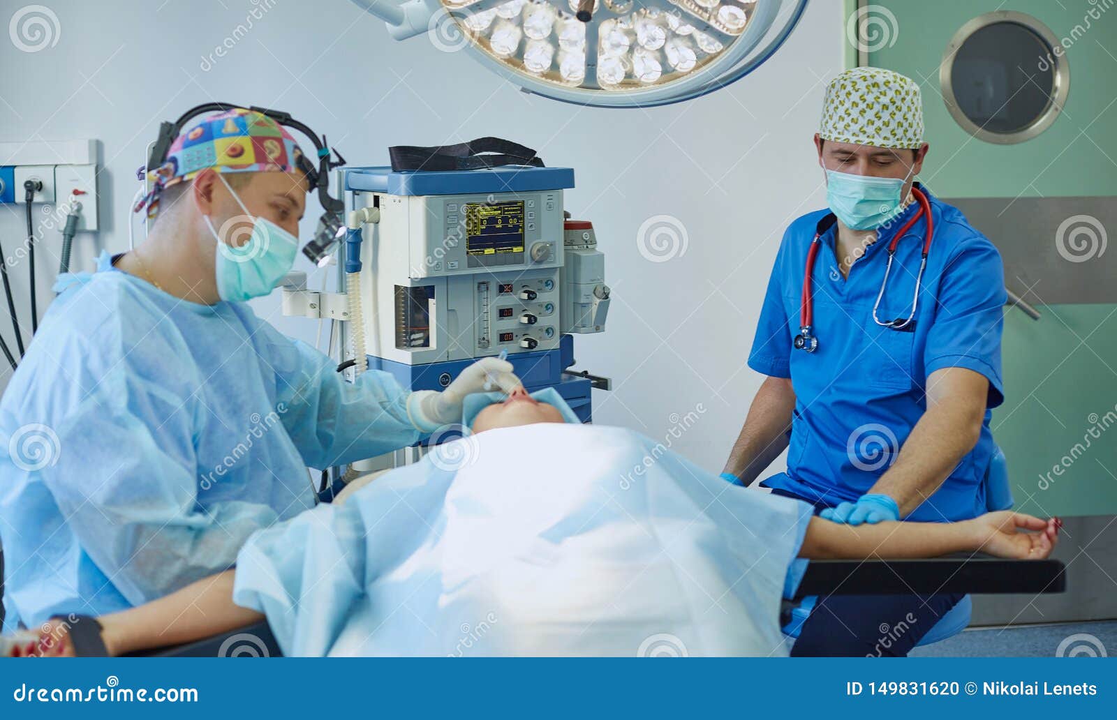 Several Doctors Surrounding Patient on Operation Table during T Stock ...