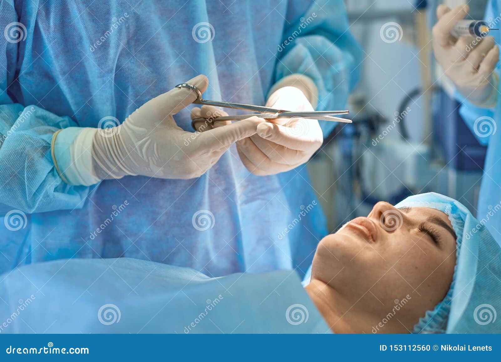 Several Doctors Surrounding Patient on Operation Table during T Stock ...