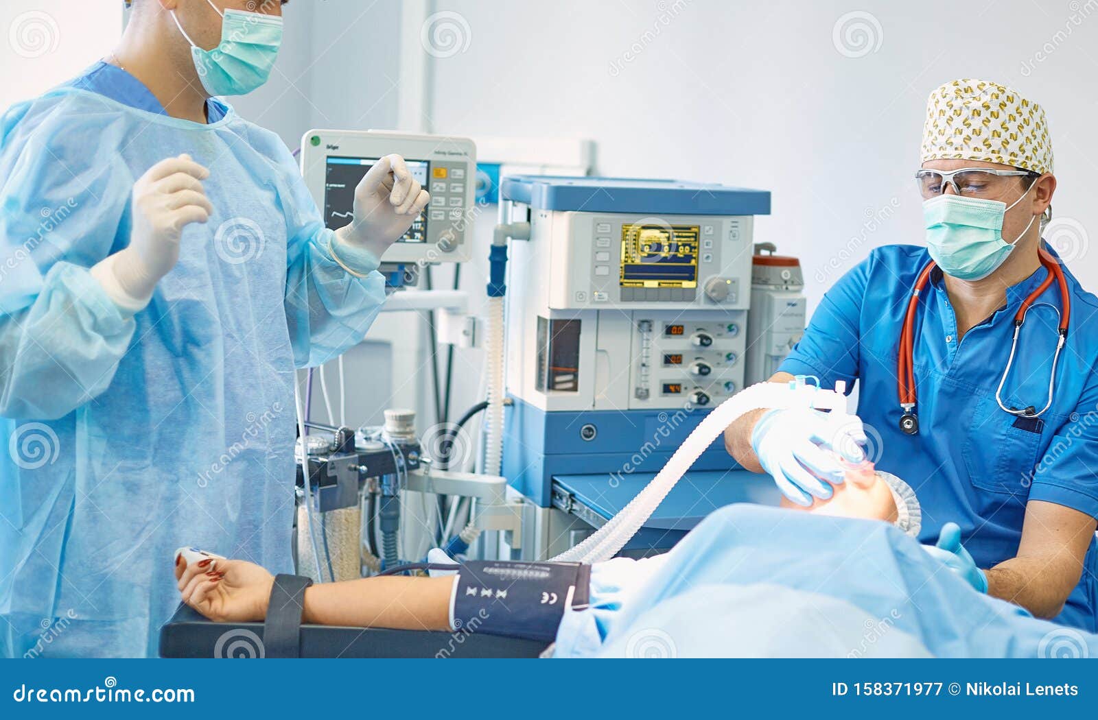 Several Doctors Surrounding Patient on Operation Table during T Stock ...