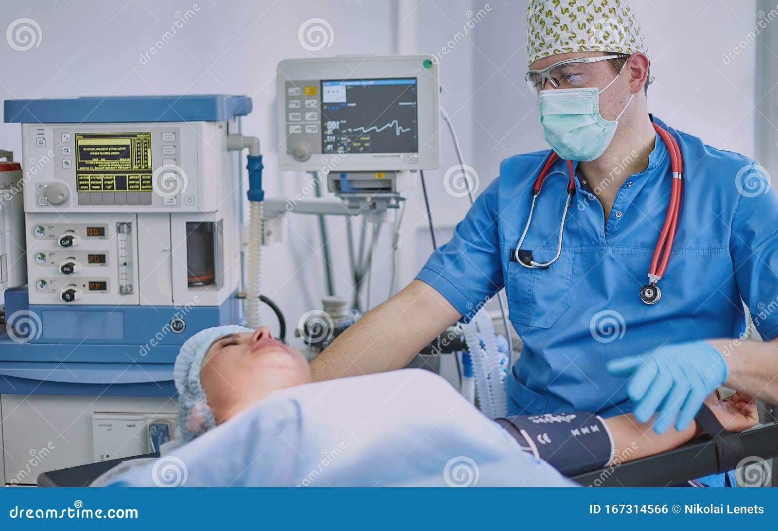 Several Doctors Surrounding Patient on Operation Table during T Stock ...