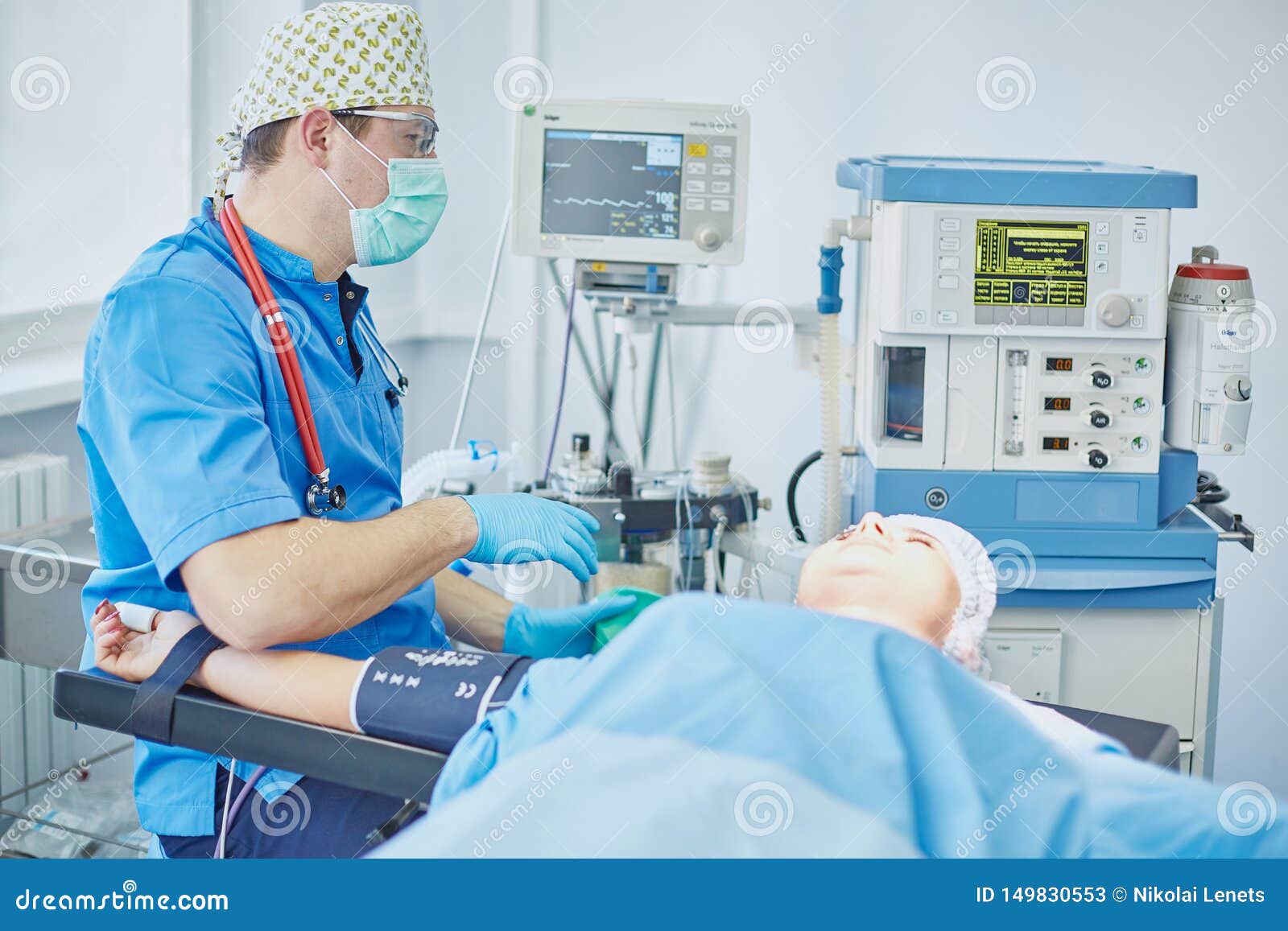 Several Doctors Surrounding Patient on Operation Table during T Stock ...