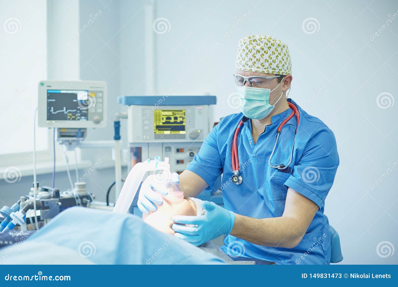 Several Doctors Surrounding Patient on Operation Table during T Stock ...
