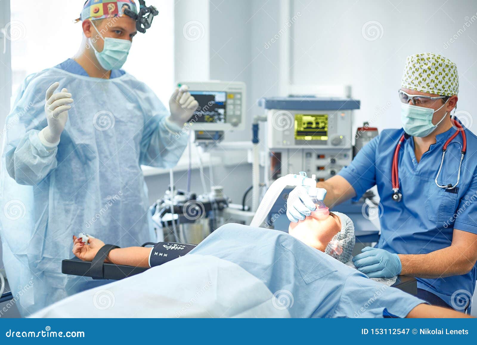 Several Doctors Surrounding Patient on Operation Table during T Stock ...