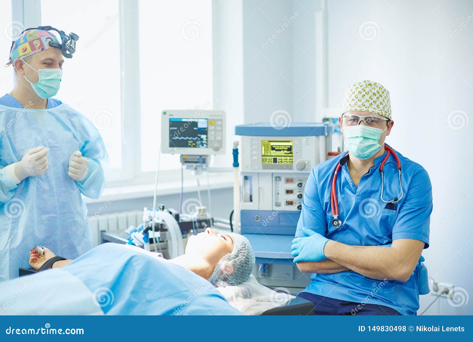 Several Doctors Surrounding Patient on Operation Table during T Stock ...