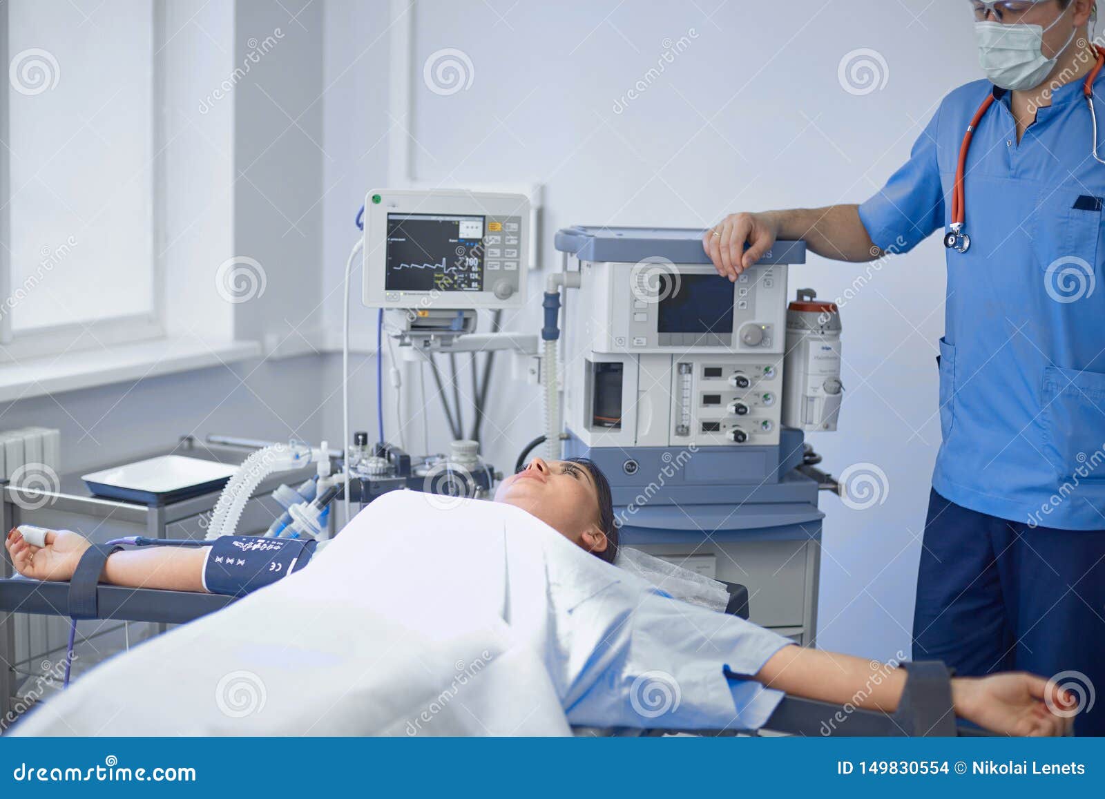 Several Doctors Surrounding Patient on Operation Table during T Stock ...