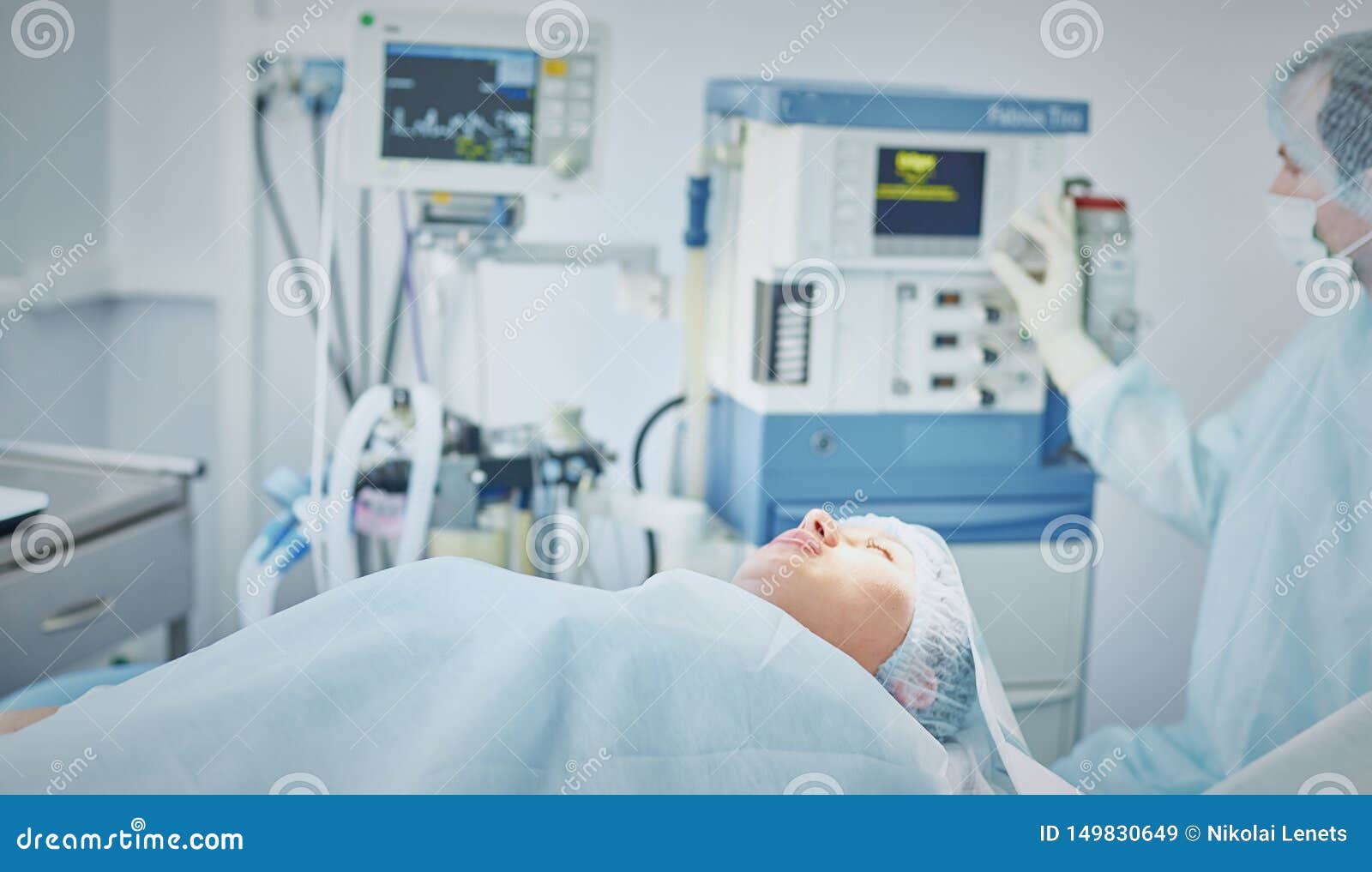 Several Doctors Surrounding Patient on Operation Table during T Stock ...