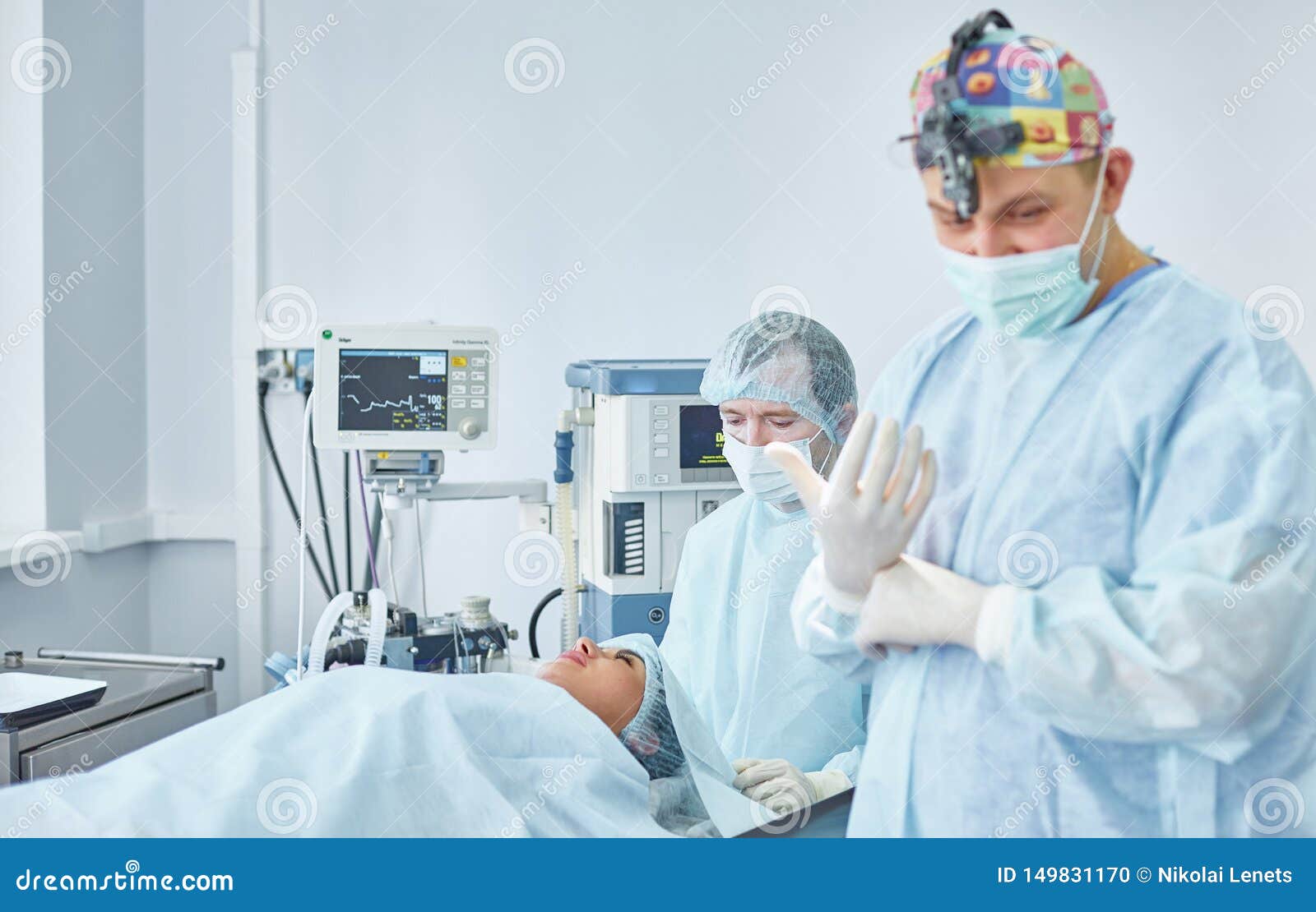 Several Doctors Surrounding Patient on Operation Table during T Stock ...