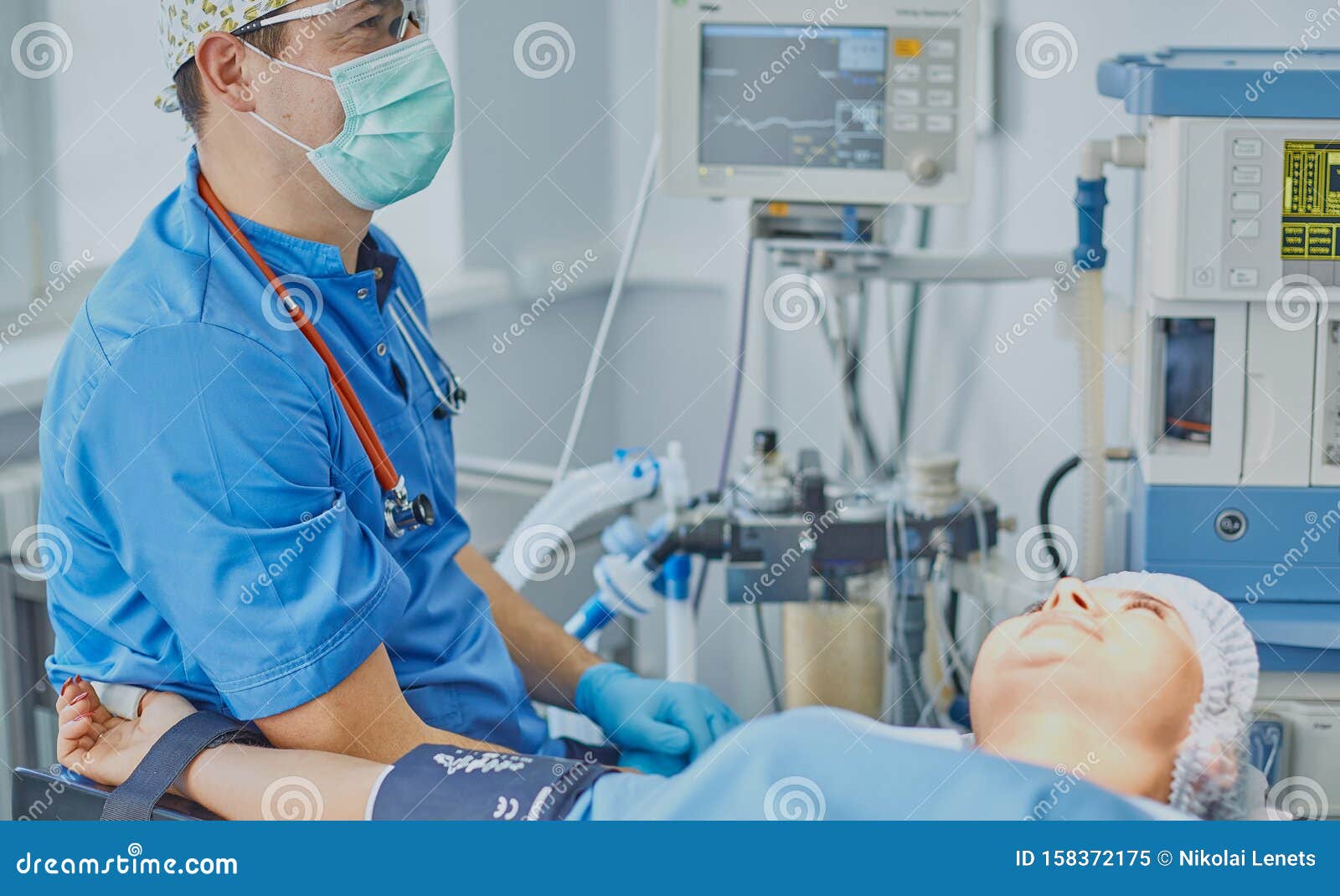 Several Doctors Surrounding Patient on Operation Table during T Stock ...