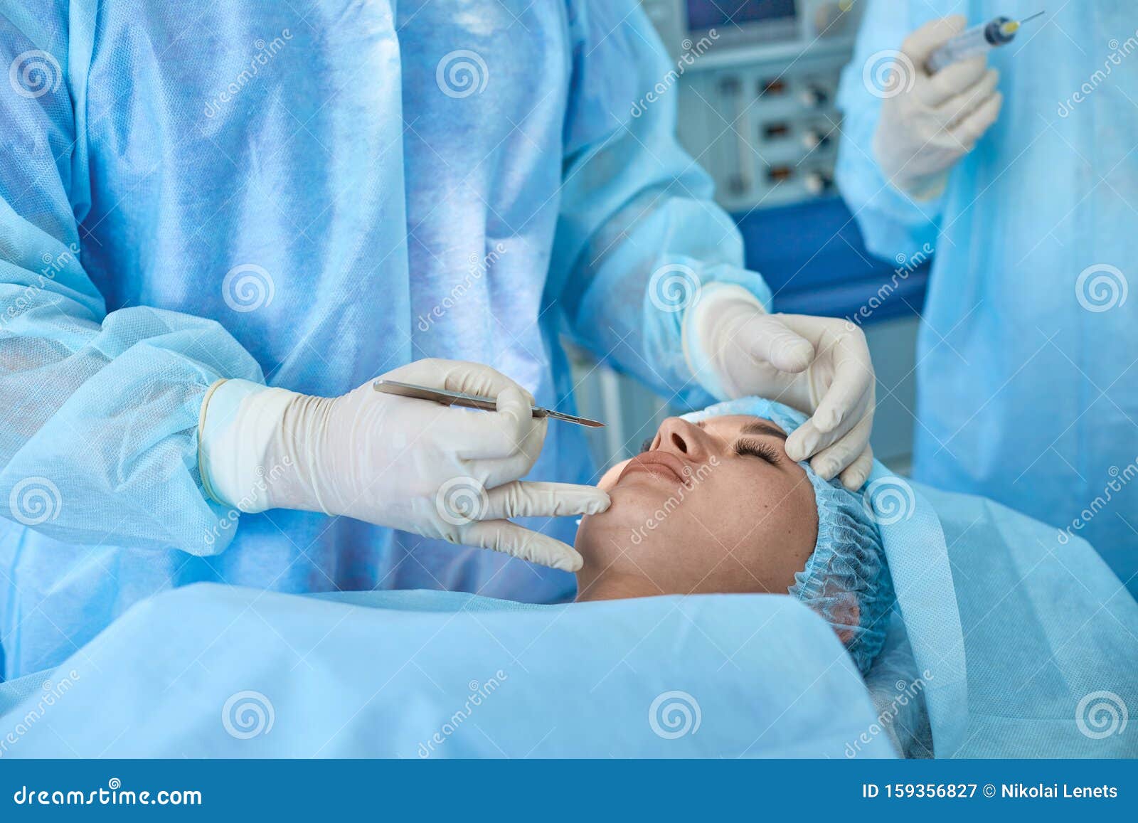 Several Doctors Surrounding Patient on Operation Table during T Stock ...