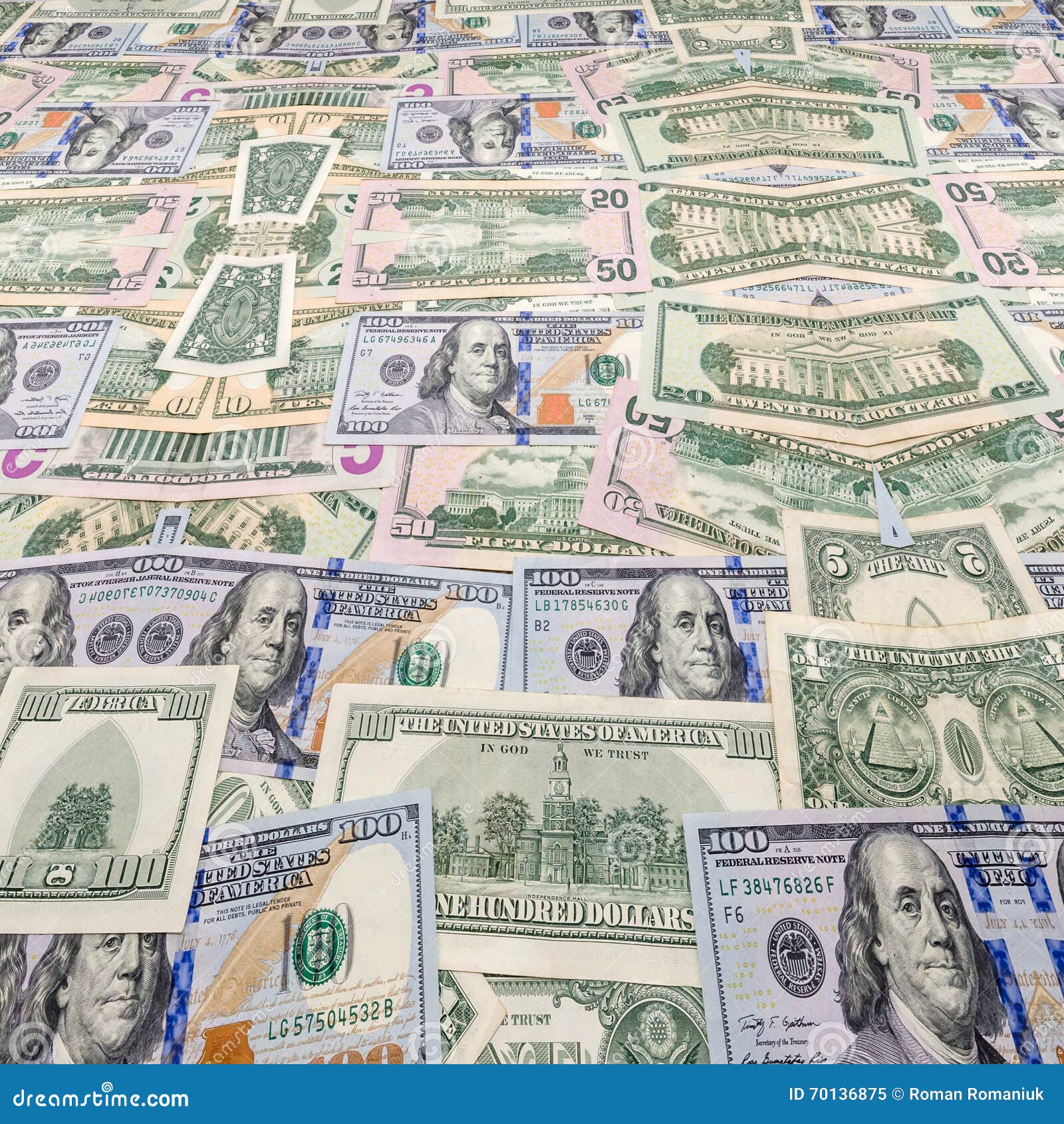 Several dollar bills stock image. Image of loan, note - 70136875