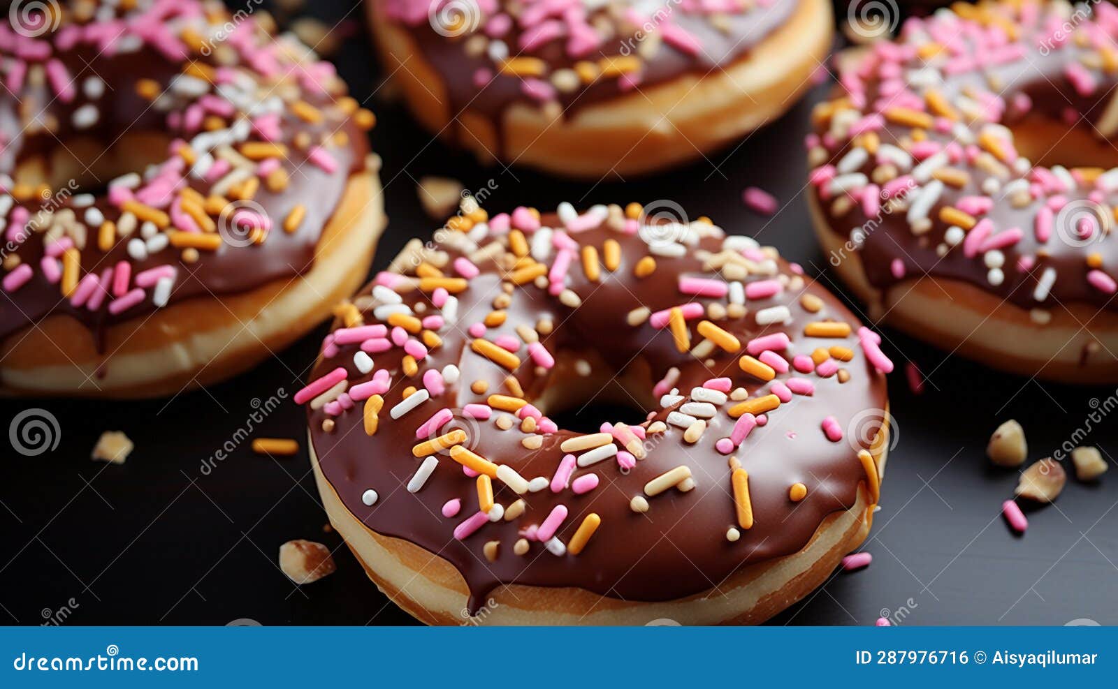 Several Donuts with Interesting Toppings are Arranged and Displayed ...