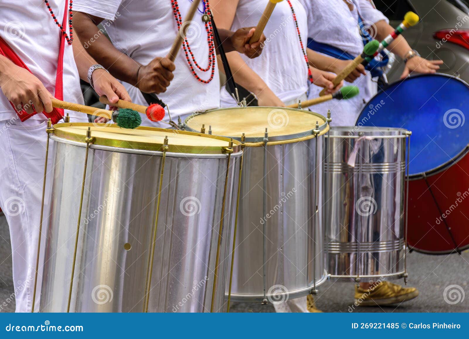 Several Drummers with Their Musical Instruments in the Carnival Stock ...