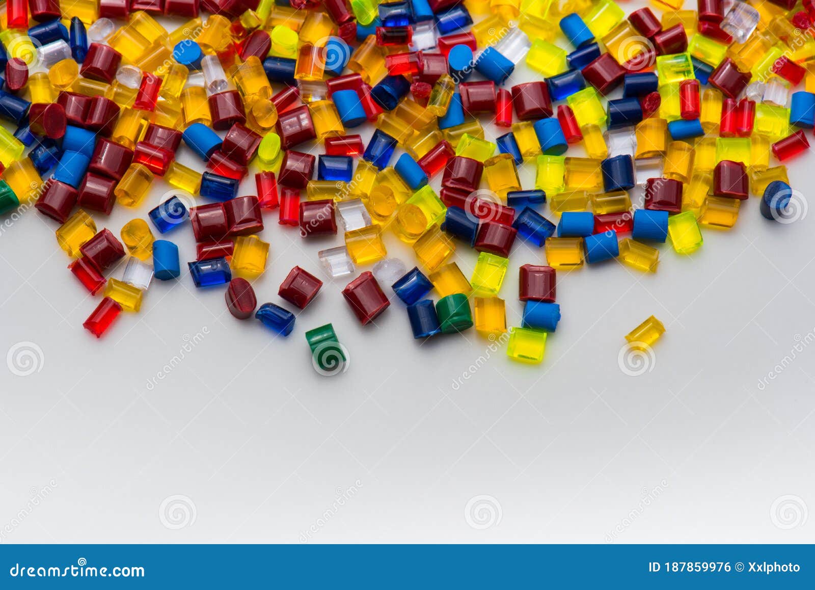 Several Dyed Plastic Polymer Resins Stock Photo - Image of molding ...