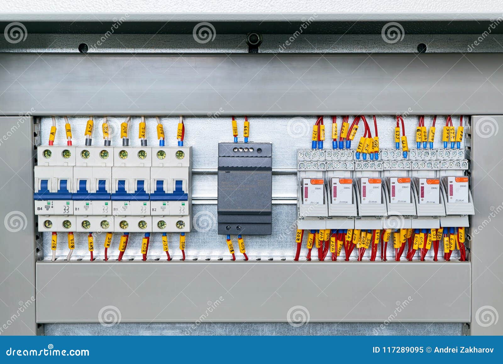 Several Intermediate Relay Blue Wires Are Connected According To The ...