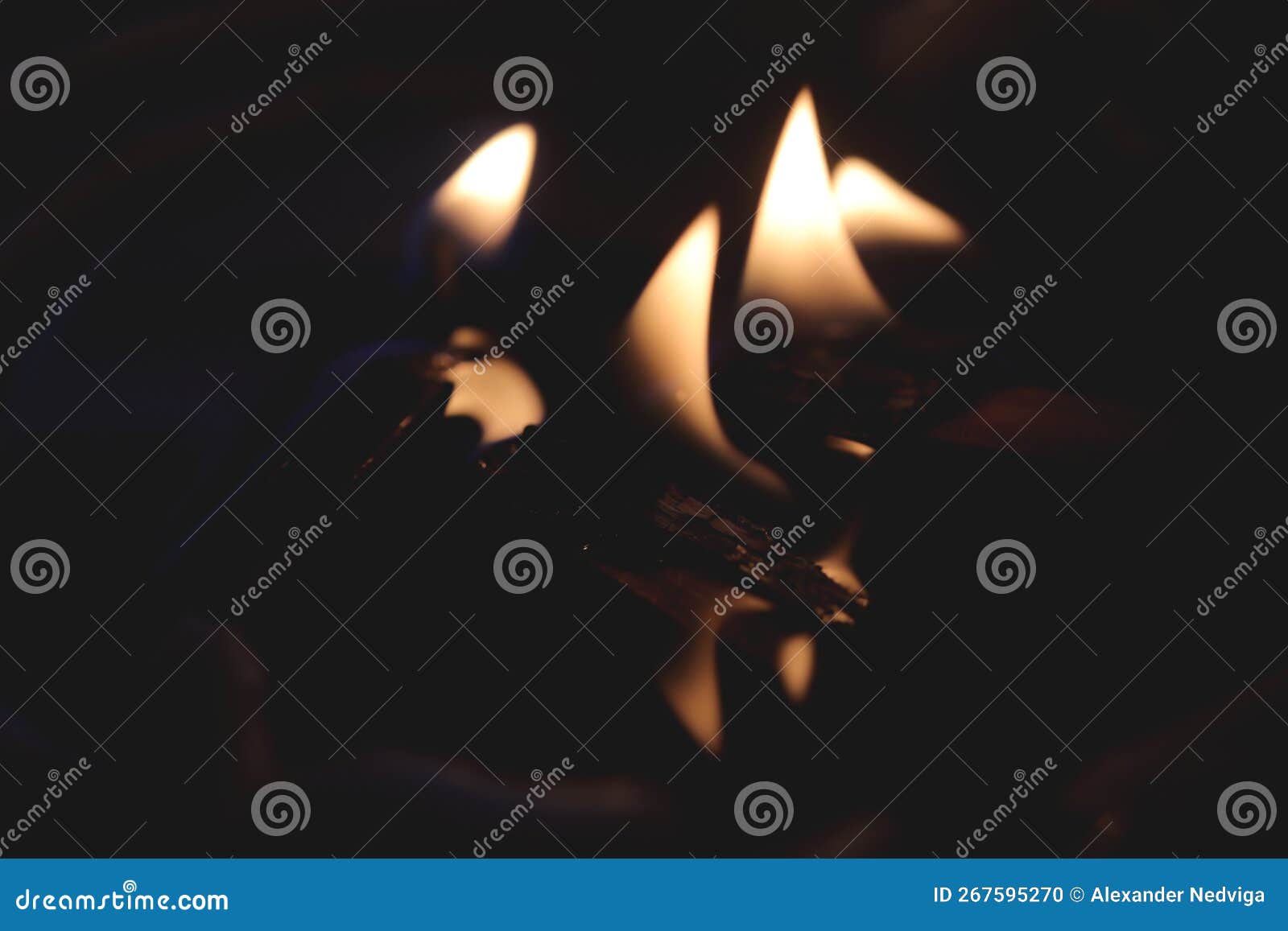 Several Fire Flame Lights on the Surface of the Paraffin Stock Photo ...