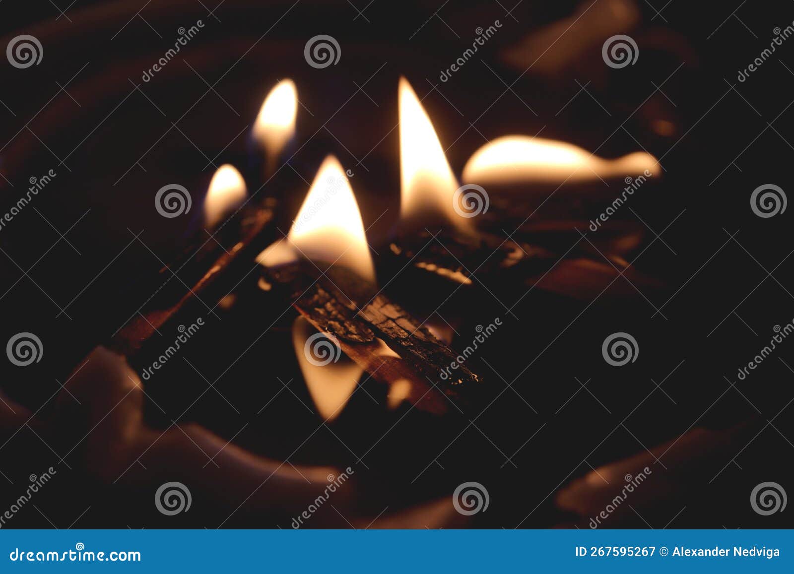 Several Fire Lights on the Surface of the Paraffin Stock Image - Image ...