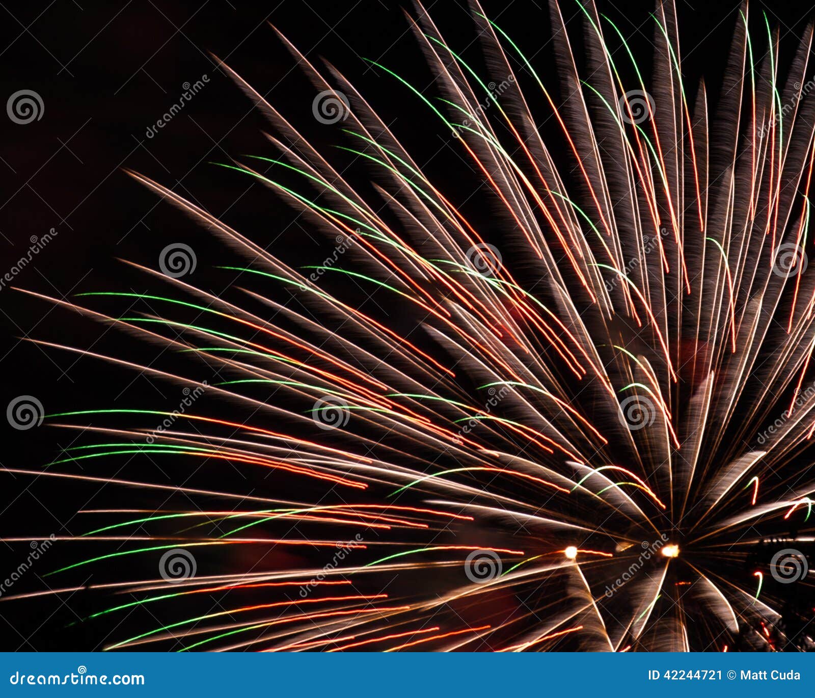 Several Fireworks Shells Exploding Stock Image - Image of green ...