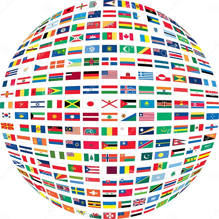 Several flags in a circle. stock vector. Illustration of south - 5104883