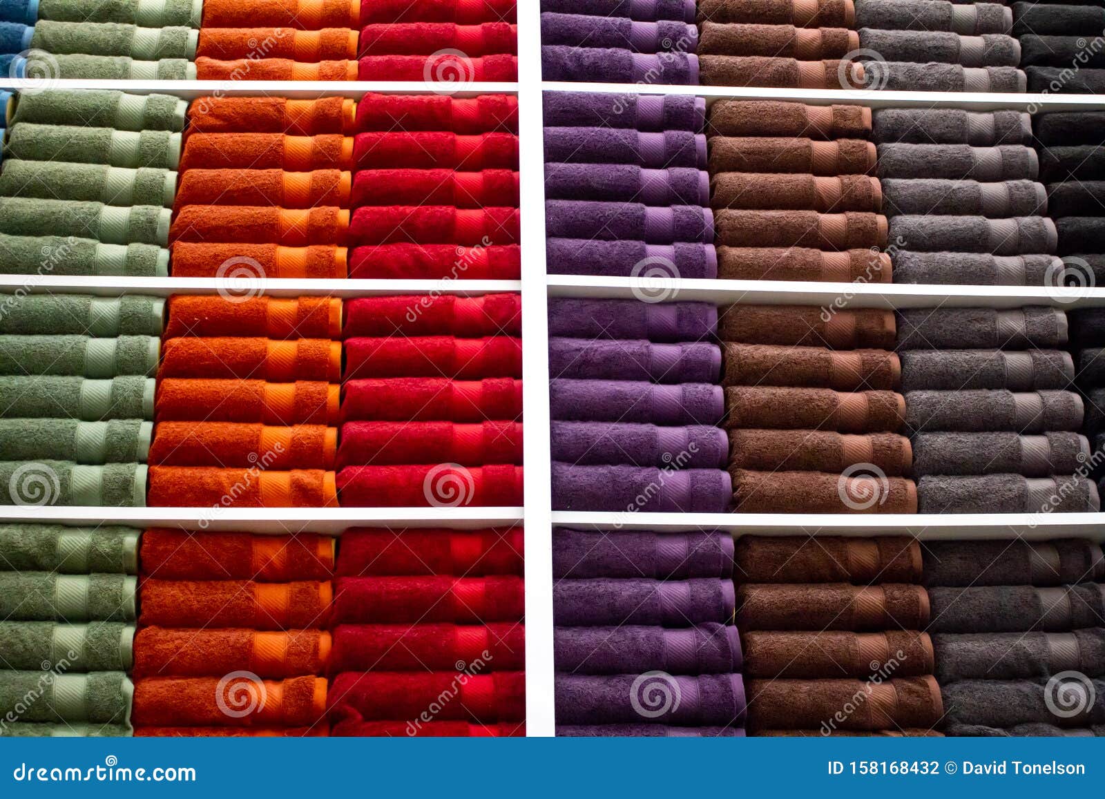 Towels at the store stock photo. Image of body, home - 158168432